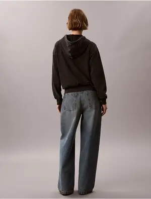 Calvin Klein Denim Wash French Terry Full Zip Sweatshirt