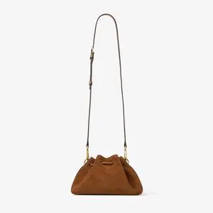 JIMMY CHOO Suede Shoulder Bag With Drawstring Closure