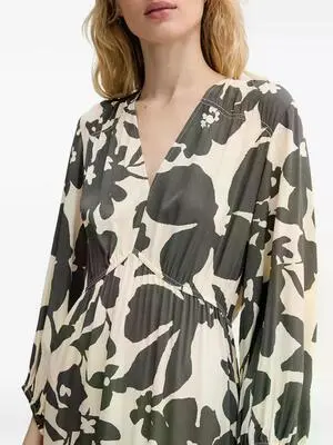 Marc O'polo Floral Print V-neck Midi Dress