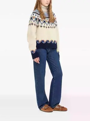 Alanui Fair Isle Virgin Wool Sweater - Neutrals