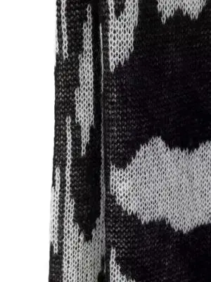 Moschino Zebra-pattern Logo-patch Scarf
