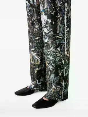 Munthe Abstract Print Elasticated Waist Trousers - Grey