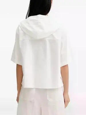 Marc O'polo Hooded Short-sleeved Cropped Shirt