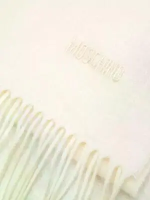 Moschino Logo-embroidered Fringed Scarf
