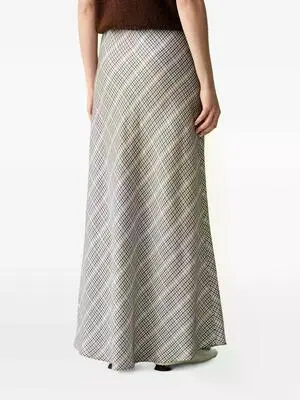 Munthe Checked Flared Maxi Skirt
