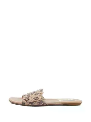 JIMMY CHOO Nanda Snake-effect Sandals - Neutrals