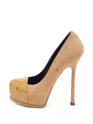 Saint Laurent Patent Leather Suede Pumps