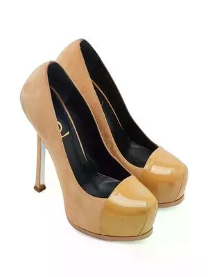 Saint Laurent Patent Leather Suede Pumps