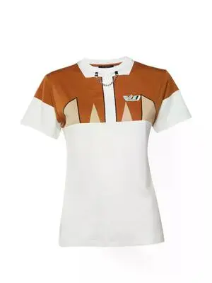 LOUIS VUITTON Colour-block Chain-detail T-shirt - White