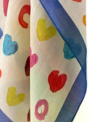 Moschino Heart-print Logo-lettering Scarf