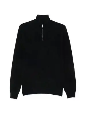 Brioni Half-zip Knitted Sweater - Black