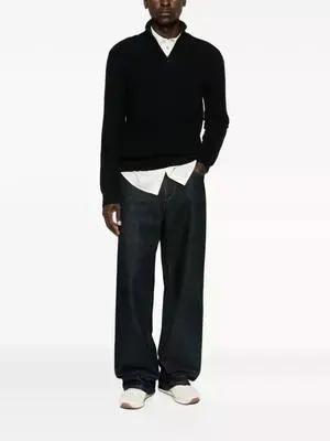 Brioni Half-zip Knitted Sweater - Black
