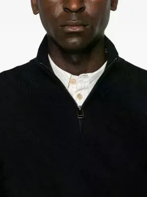 Brioni Half-zip Knitted Sweater - Black
