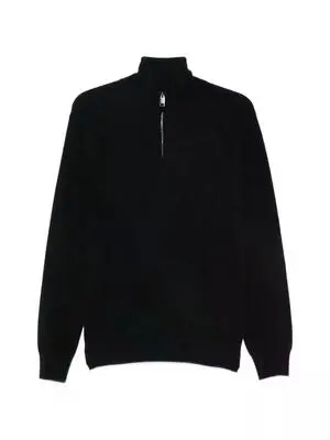 Brioni Half-zip Knitted Sweater - Black