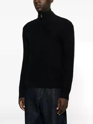 Brioni Half-zip Knitted Sweater - Black