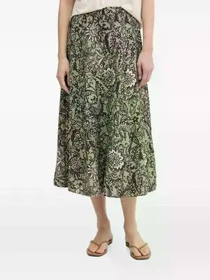 MARC O'POLO Floral-print-flared Midi Skirt