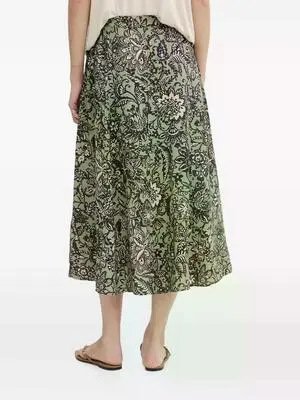 Marc O'polo Floral-print-flared Midi Skirt