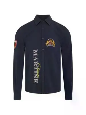 Martine Rose Logo-embroidered Sports Shirt - Blue