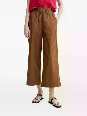 Marc O'polo Elasticated-waist Wide-leg Trousers - Brown