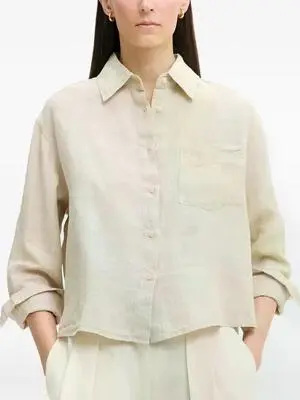 Marc O'polo Cropped Linen Shirt - Neutrals