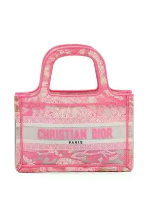 Dior 2022 Mini Book Toile De Jouy Tote Bag - Pink