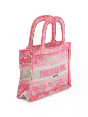 Dior 2022 Mini Book Toile De Jouy Tote Bag - Pink