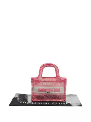 Dior 2022 Mini Book Toile De Jouy Tote Bag - Pink
