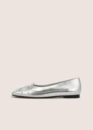 Vince Metallic Leather Flat With Jewelry-inspired Ring