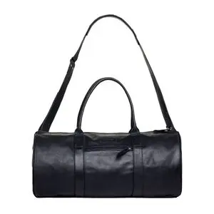 DUFFLE&CO Crosson Leather Overnight Duffle Bag - Black