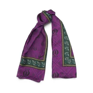 MONZLAPUR NEW YORK Diamond Sea Horse Large Scarf Magenta - Purple