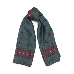 MONZLAPUR NEW YORK Diamond Sea Horse Large Scarf Teal - Green