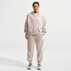 Nike One Therma-fit Mid-rise Fleece Jogger Pants - Brown