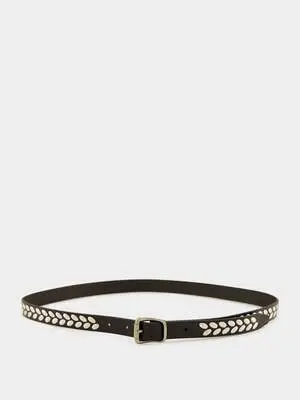 LEMAIRE Almond Stud Belt - Brown