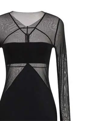 Rick Owens Combo" Dress Tulle And Charmeuse Maxi Dress