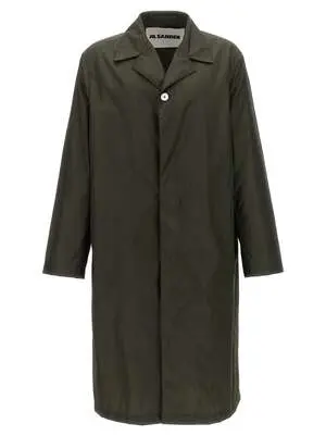JIL SANDER Single-breasted Trench Coat - Green