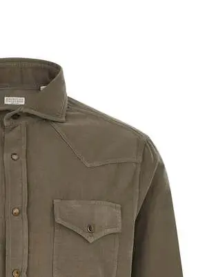 Brunello Cucinelli Corduroy Shirt - Green