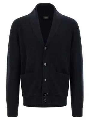 Brioni Cashmere Blend Shawl Collar Cardigan