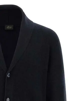 Brioni Cashmere Blend Shawl Collar Cardigan