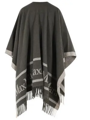 Max Mara Hilde' Jacquard Wool Poncho