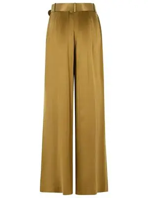 Zimmermann Tuck Olive Silk Pants