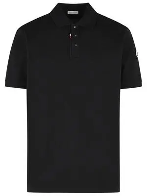 Moncler Cotton Polo Shirt - Black