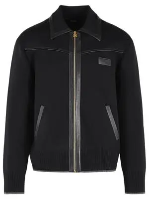 Amiri Wool Zip-up Jacket With Leather Details