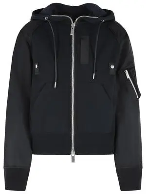 Sacai Cotton Blend Sweatshirt - Black