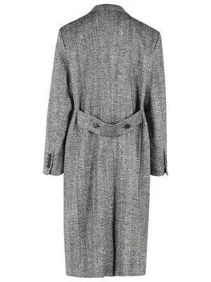Dolce & Gabbana Fantasia' Long Grey Virgin Wool Coat