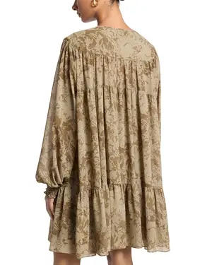 Michael Kors Printed Tiered Mini Dress