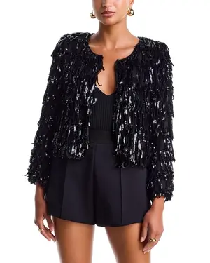 Alice + Olivia Fawn Fringe Sequin Jacket