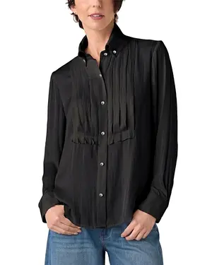 LIVERPOOL High Collar Tuxedo Shirt - Black