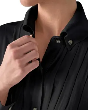 LIVERPOOL High Collar Tuxedo Shirt - Black