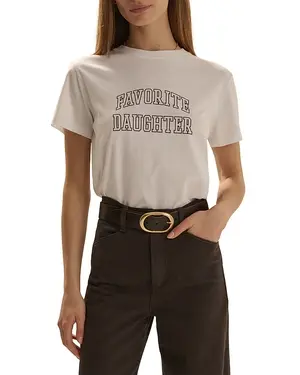FAVORITE DAUGHTER The Collegiate Class Graphic Tee - White/espresso