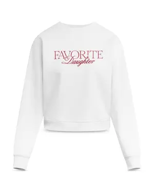 FAVORITE DAUGHTER Embroidered Ritzy Cropped Sweatshirt